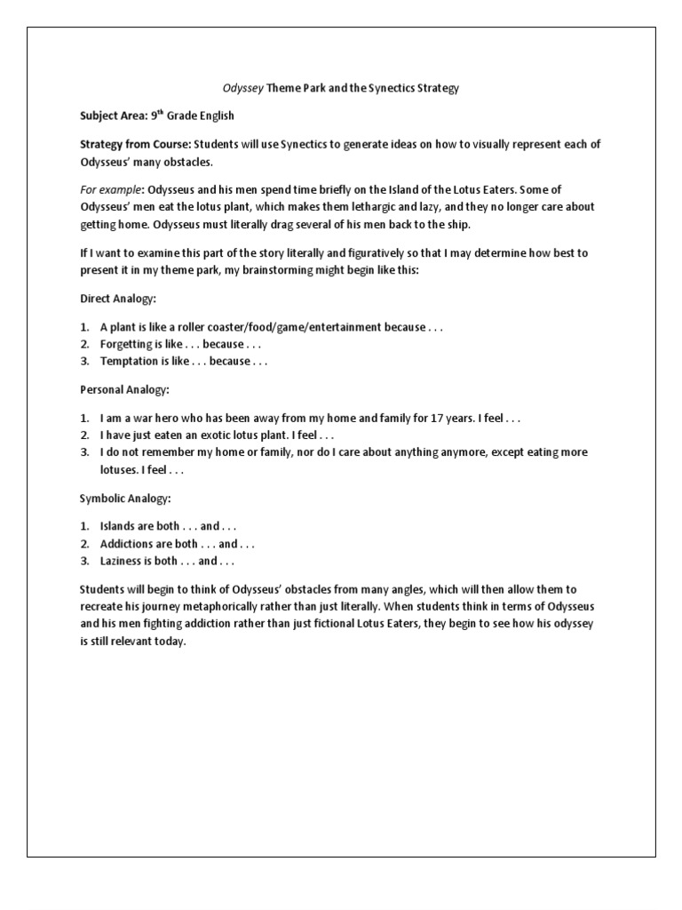 Odyssey Theme Park | PDF | Odyssey | Odysseus