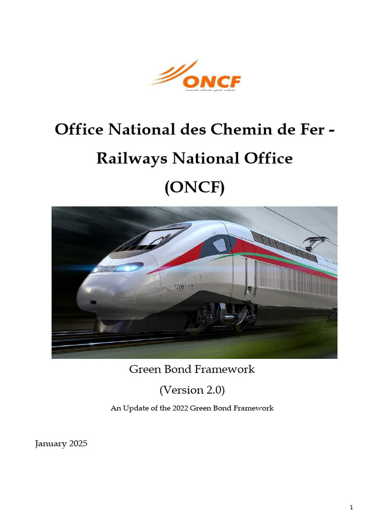 ONCF Green Bond Framework Update 2025 | PDF | Climate Change Mitigation ...