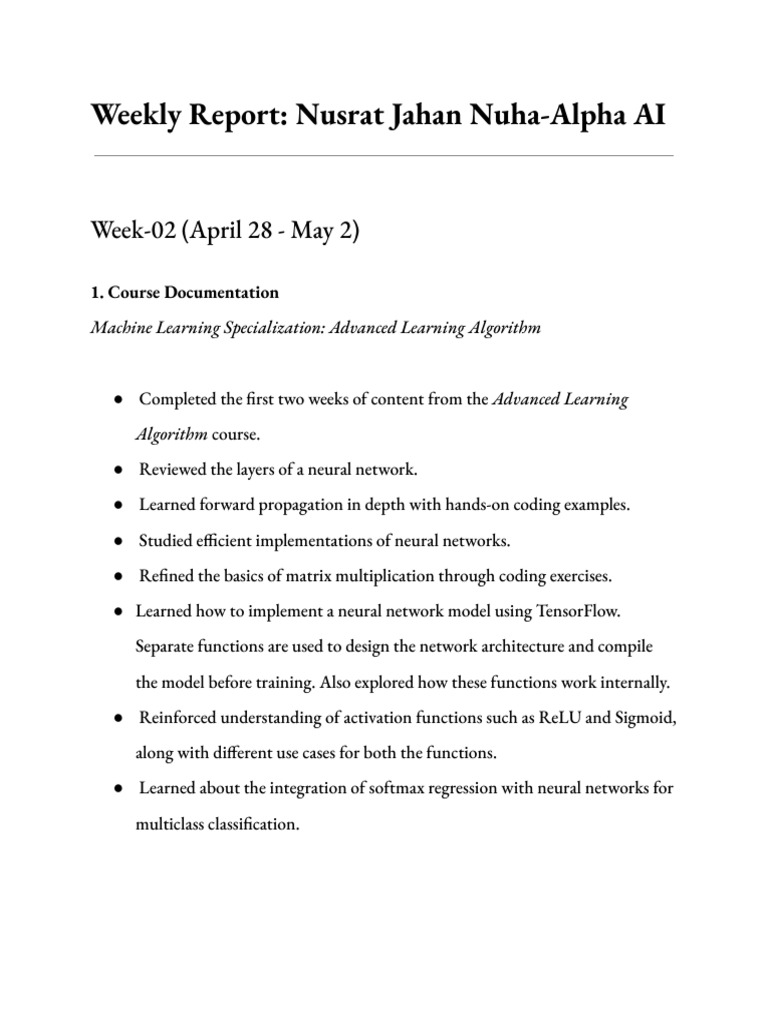 Weekly Report Week 2 Nusrat Jahan Nuha | PDF | Object Oriented Programming | Scrum (Software ...