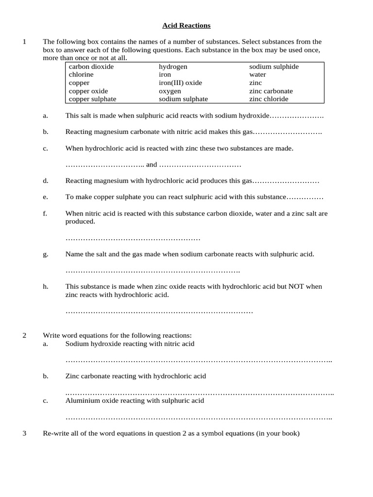 Acids 2 | PDF
