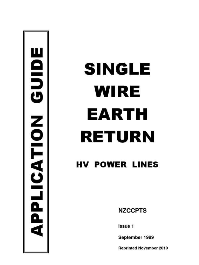 Single Wire Earth Return Application Guide | PDF | Transformer ...