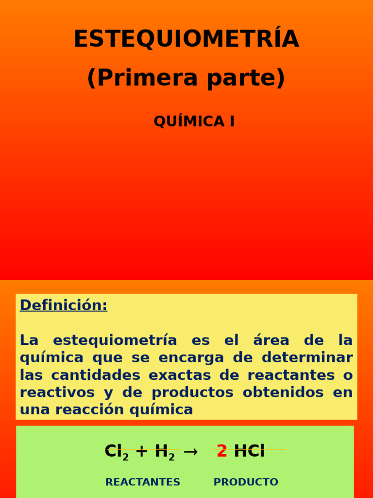 Estequiometría Química I (Primera Parte) | PDF | Estequiometría | Mole ...