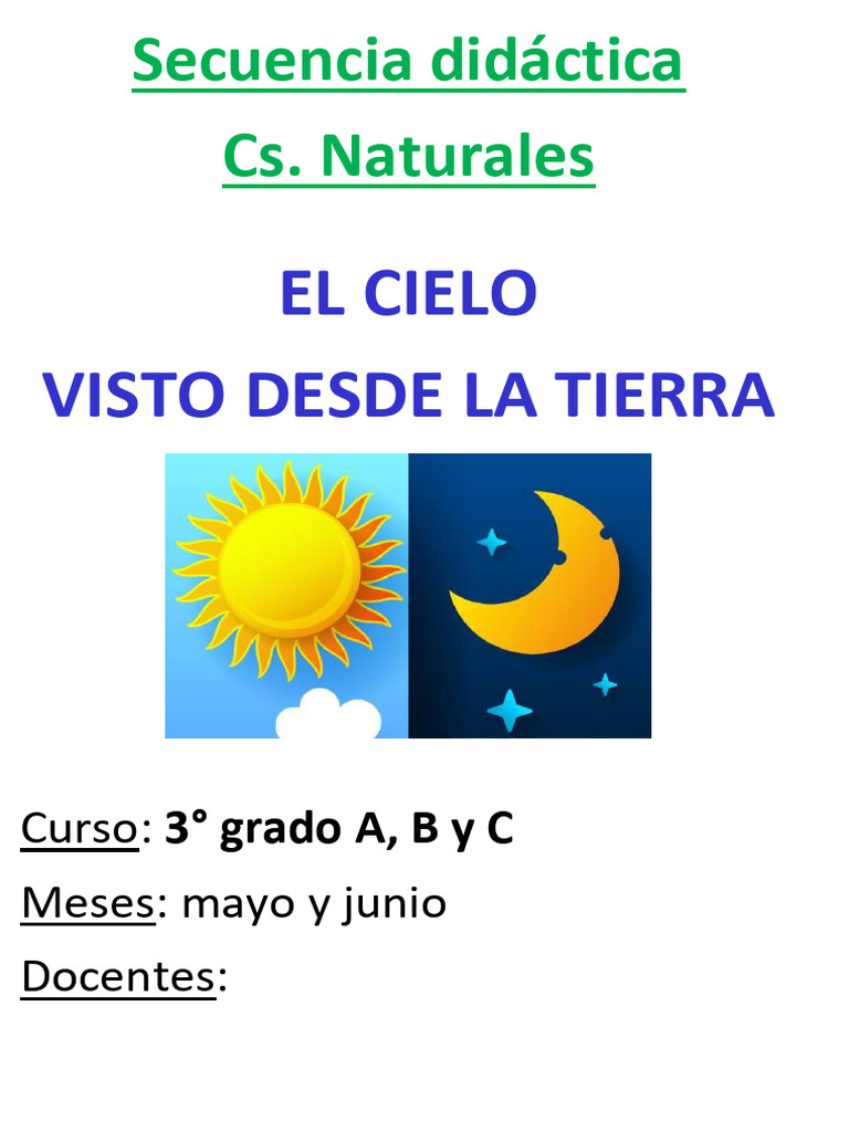 Secuencia Didáctica: El Cielo en 3° Grado | PDF | Cielo | Dom