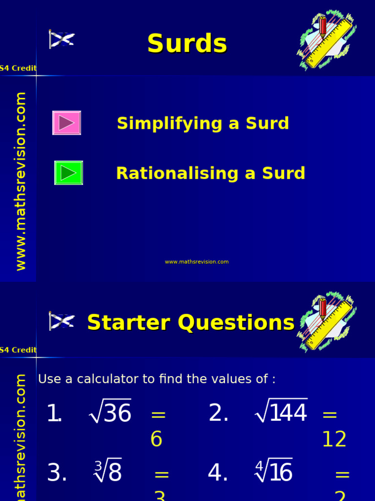 Understanding and Simplifying Surds | PDF | Numbers | Algebra