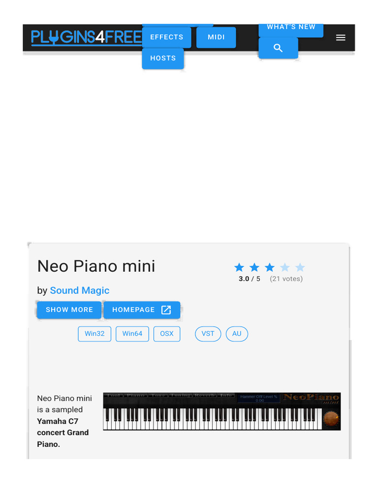 Free Yamaha C7 Piano VST Download | PDF | Software | Computing