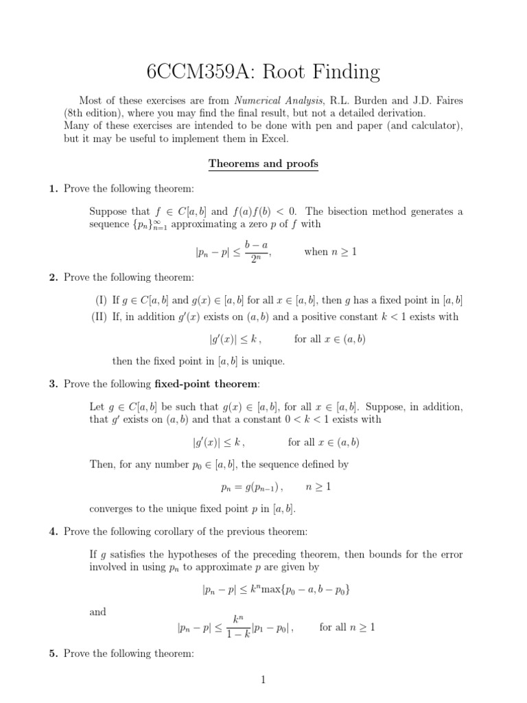 Root Finding | Download Free PDF | Computational Science | Mathematical Concepts