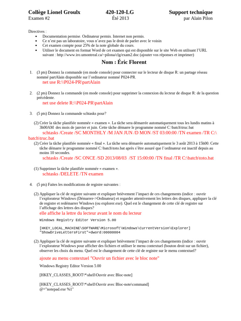 Exam Win Server | PDF | Programme informatique | Programmation