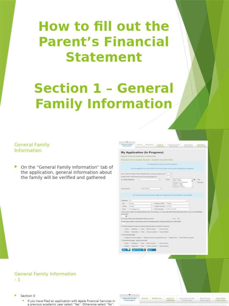Application How-To - Section 1 - General Family Information | PDF ...
