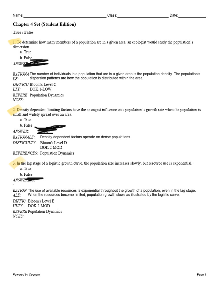Chapter 4 Set Student Edition | PDF | Population Growth | Birth Rate