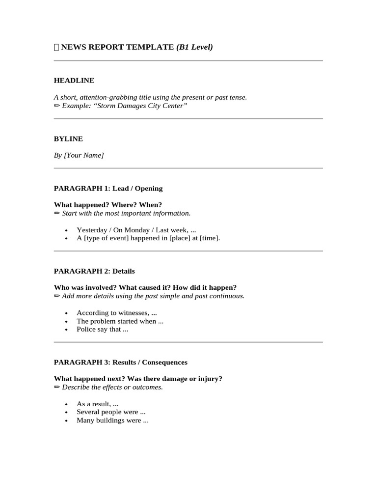 ? News Report Template | PDF