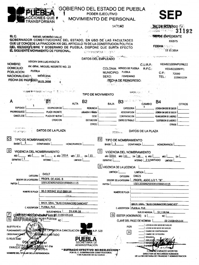 Movimieto de Personal2 Combinados Combinados | PDF