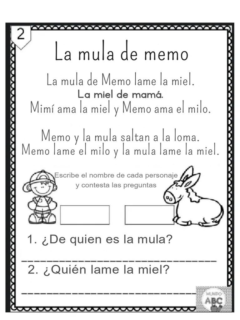 La mula de Memo y la miel | PDF