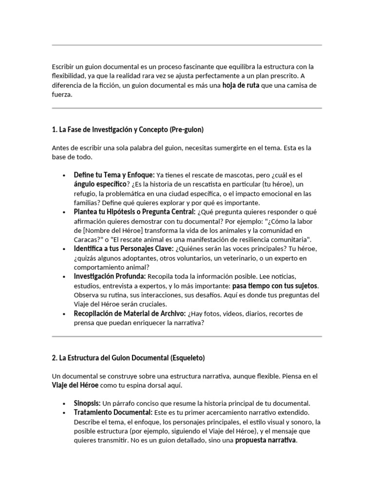Cómo Escribir Un Guion Documental | PDF | Documental