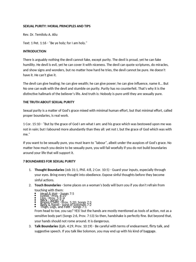 Sexual Purity - Moral Principles and Tips | PDF | Devil