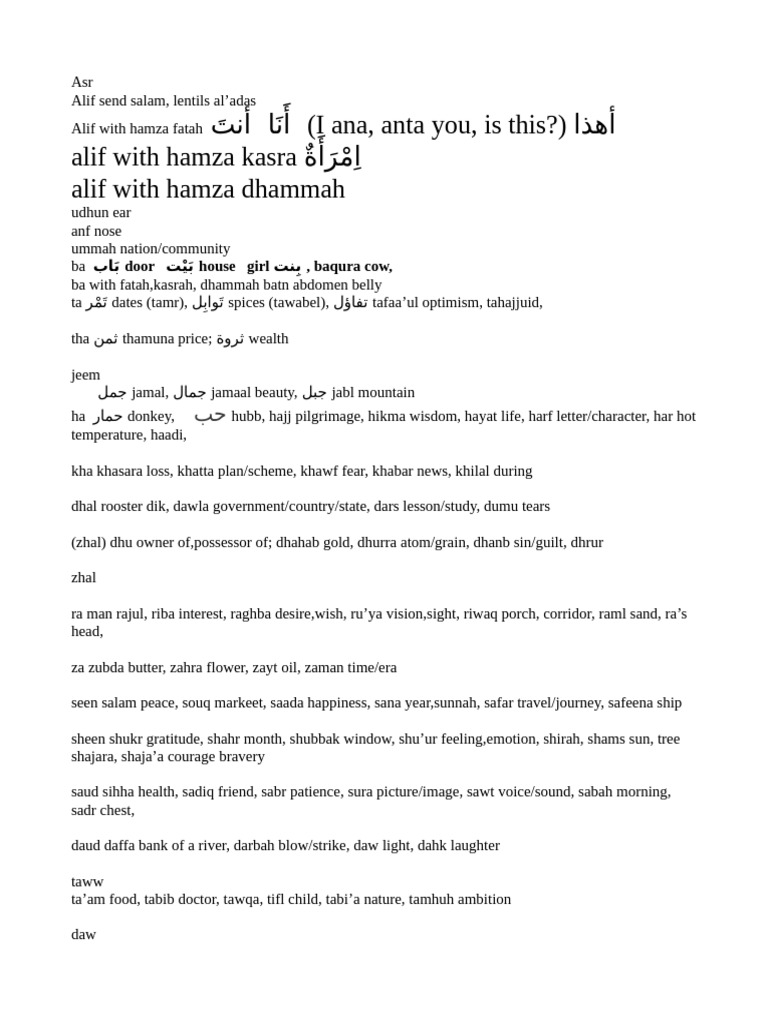 Arabic Alphabet Transliteration Guide | PDF