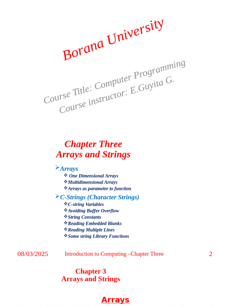 Arrays and Strings in C++ Programming | PDF | String (Computer Science ...
