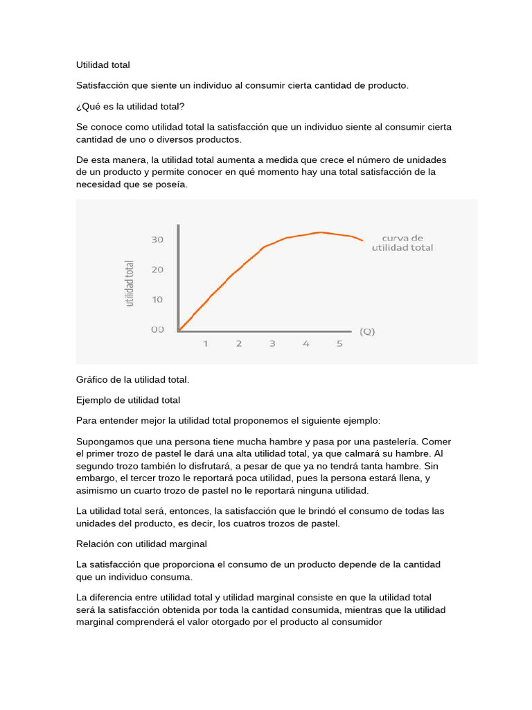 Definición de Utilidad Total | PDF | Utilidad marginal | Utilidad