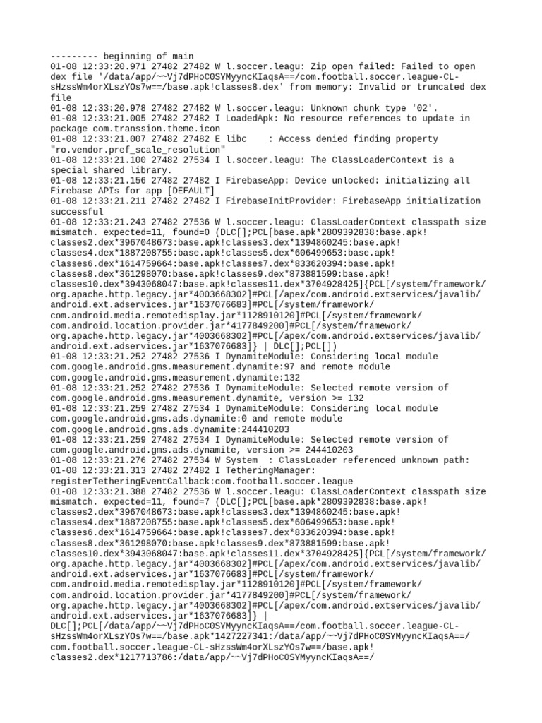 Soccer League App Error Log Analysis | PDF | Java (Programming Language ...