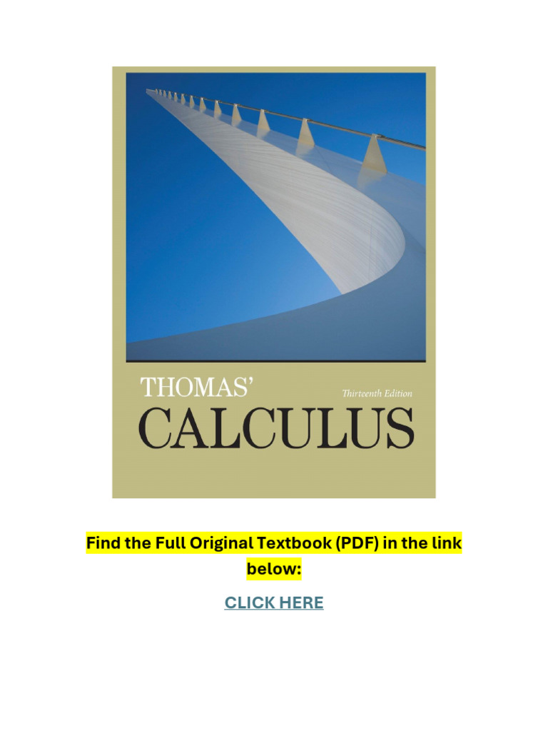 Thomas' Calculus 13th Edition | PDF | Integral | Derivative