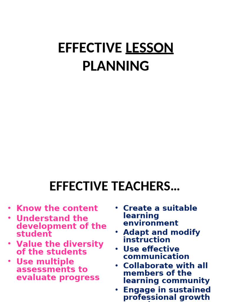 Effective Lesson Planning Strategies | PDF | Learning | Teachers