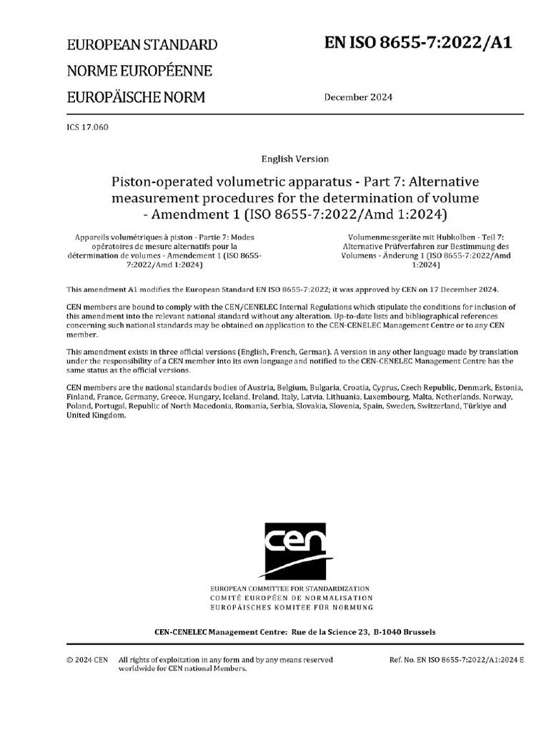 En Iso 8655-7 2022 A1 2024 | PDF
