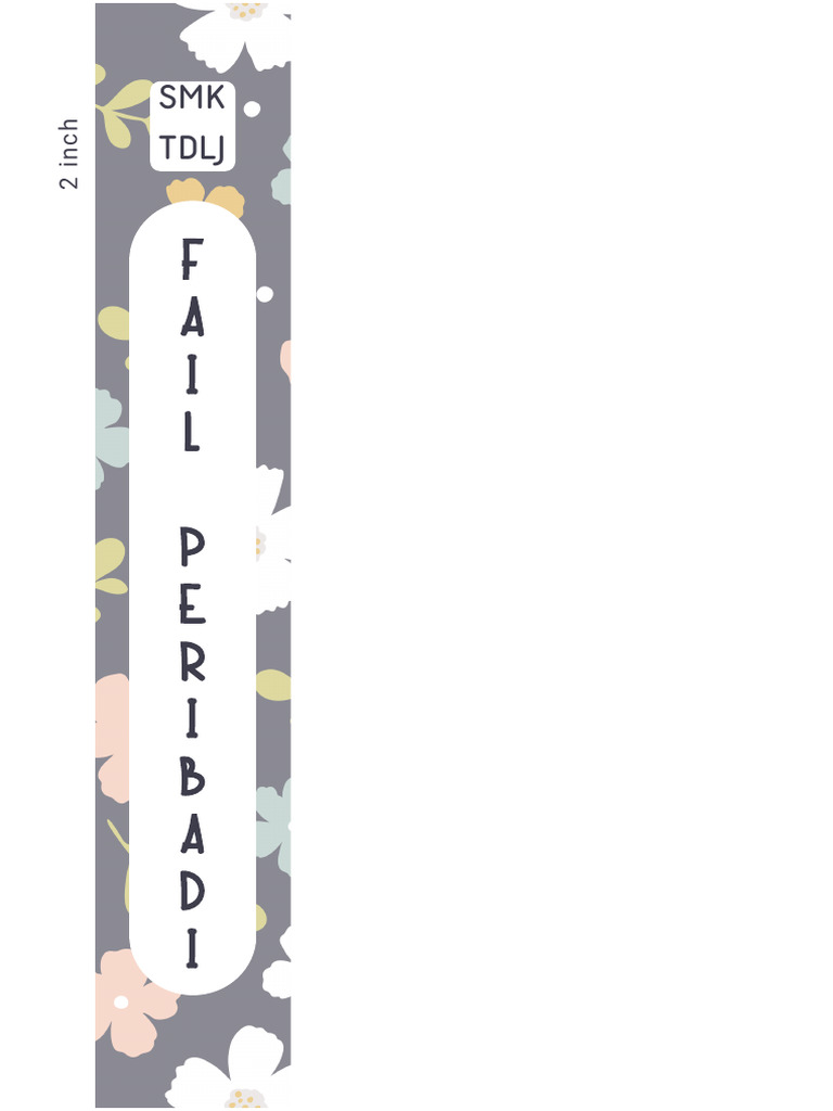 Grey Floral Binder Spine Cover | PDF
