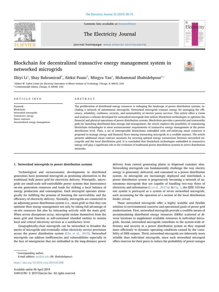 Blockchain For Decentralized Transactive Energy Management System in | PDF | Distributed ...