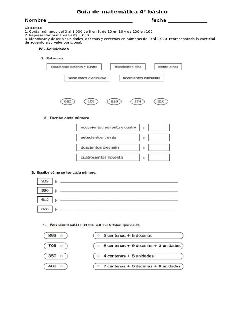 Guía de Matemática 4 | PDF