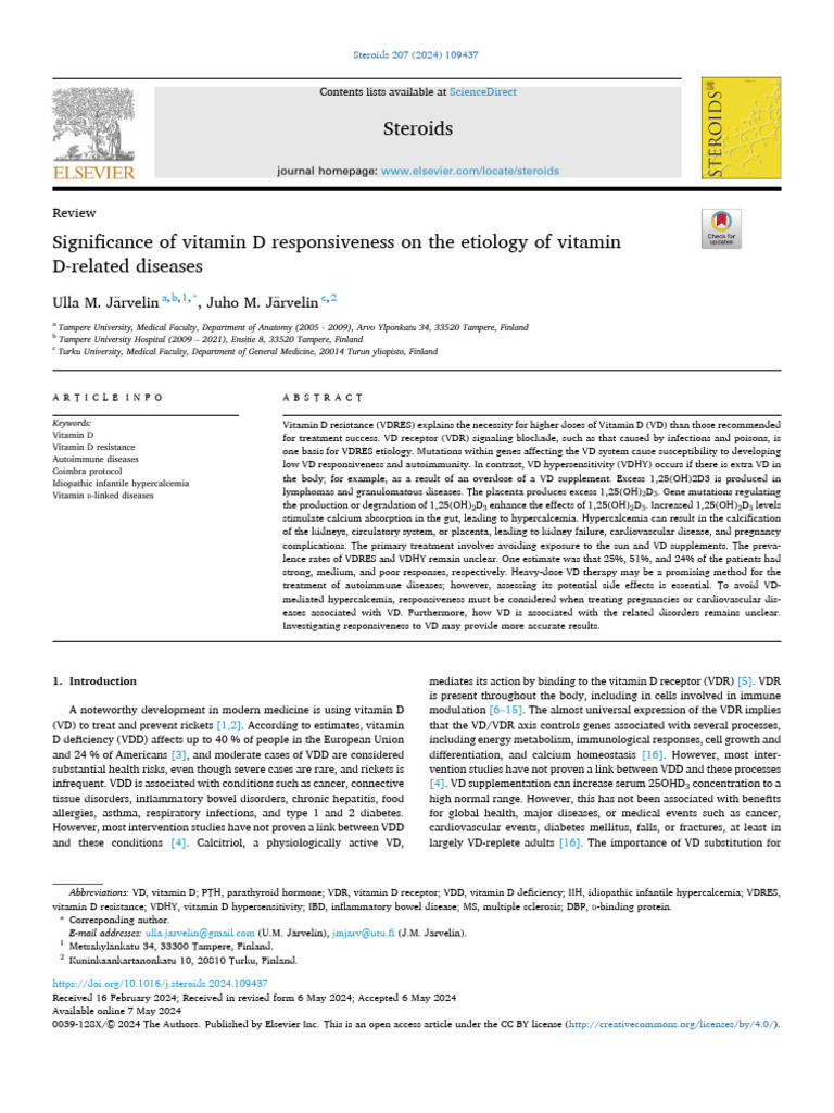 Significance of Vitamin D Responsiveness On The Etiology of Vitamin D ...
