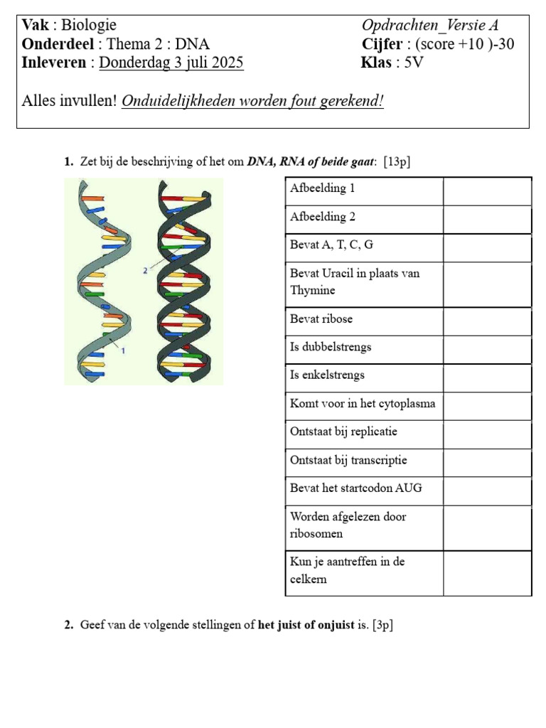 Dna Oefening | PDF