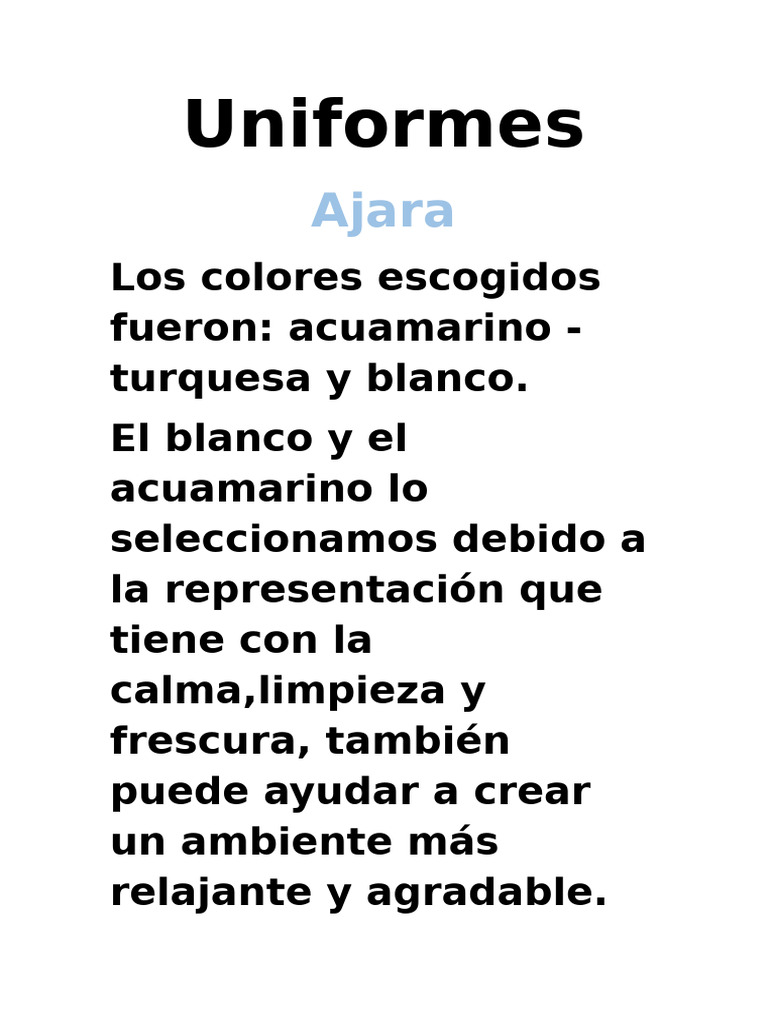 Uniformes | PDF