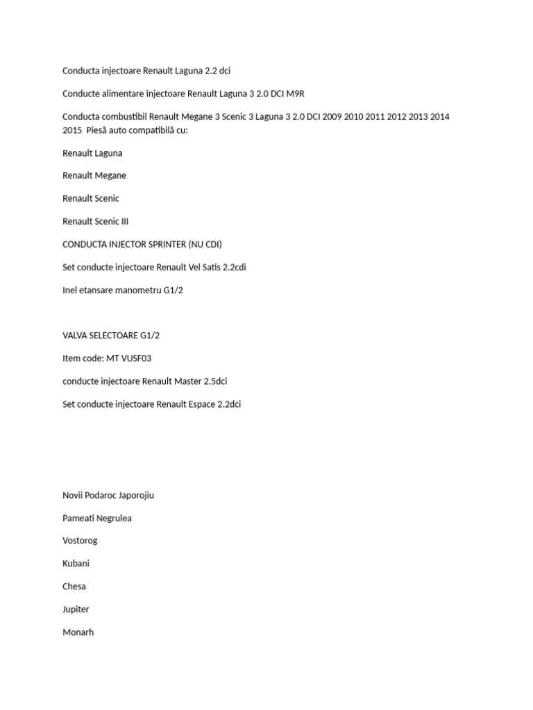 Conducte Injector | PDF