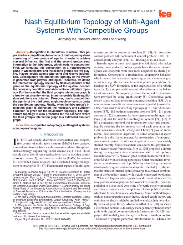 Nash Equilibrium in Multi-Agent Systems | PDF | Vertex (Graph Theory ...