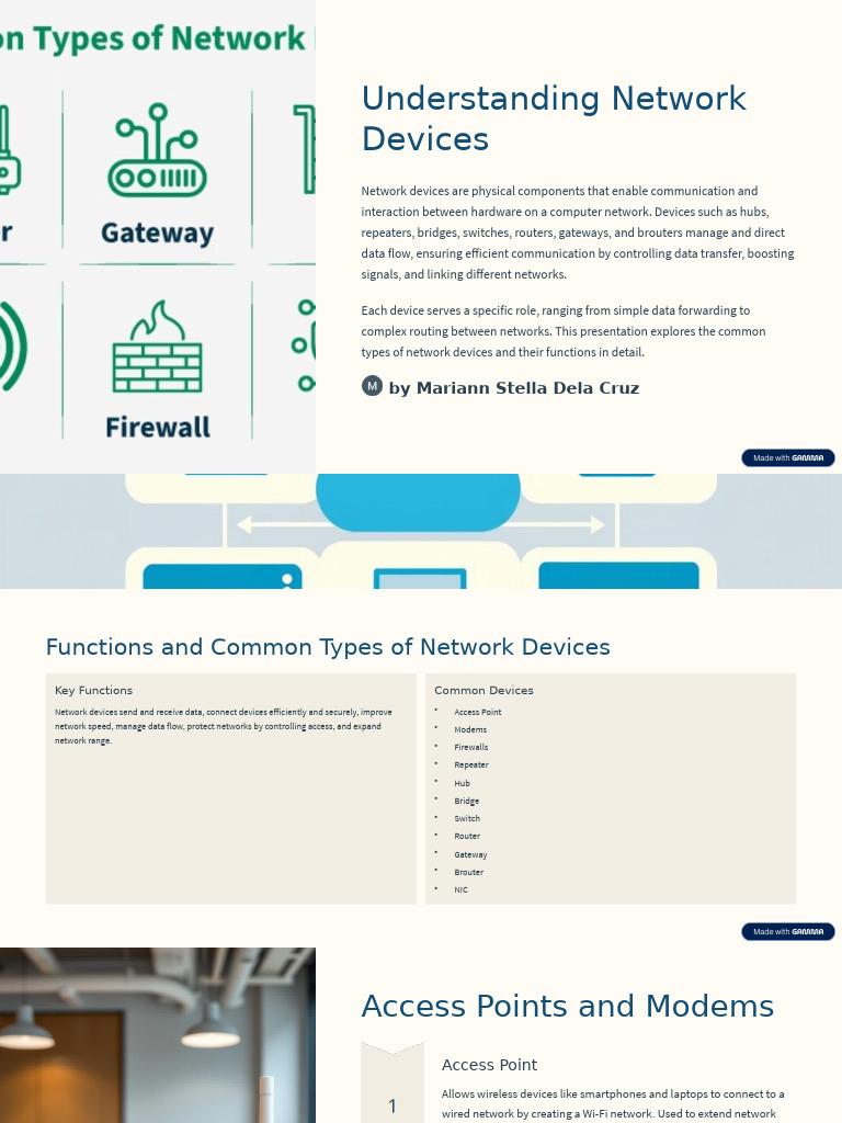 Types and Functions of Network Devices | PDF | Computer Network ...