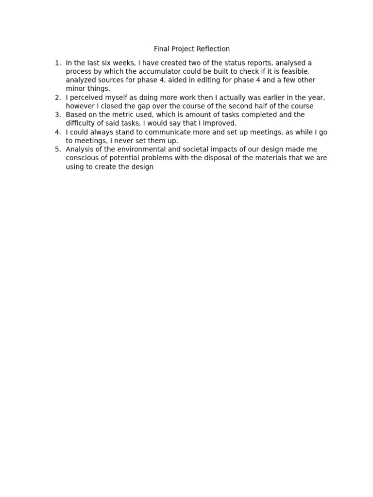 103 Final Reflection | PDF
