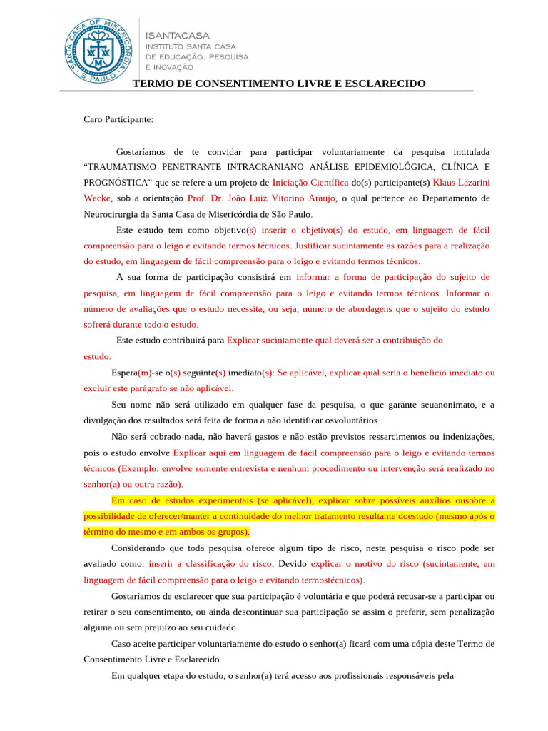 5-Modelo-de-TCLE_v1 | PDF | Consentimento Livre e Esclarecido