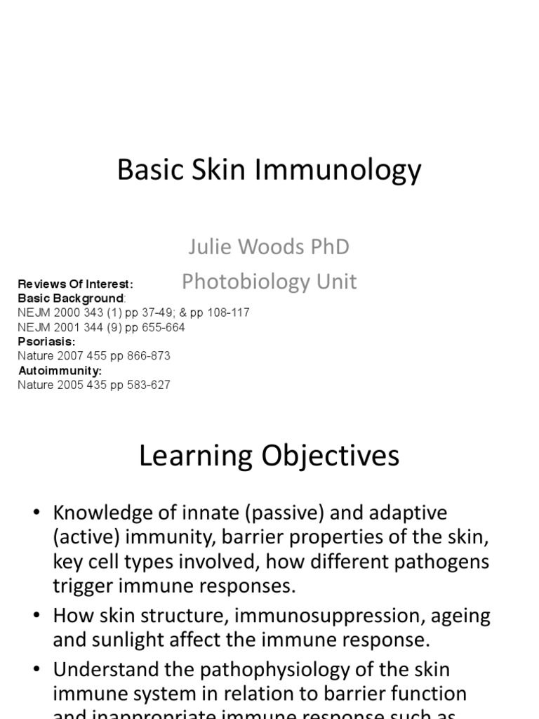 Understanding Skin Immunology Basics | PDF | T Helper Cell | Immune System