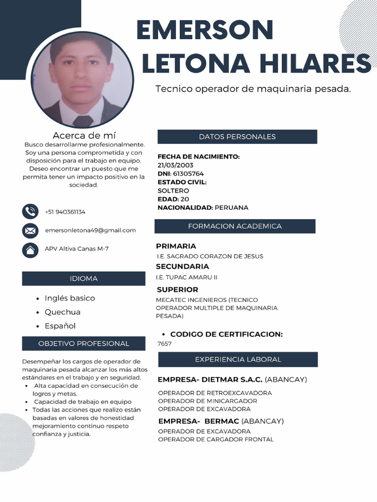 CV Emerson Letona | PDF