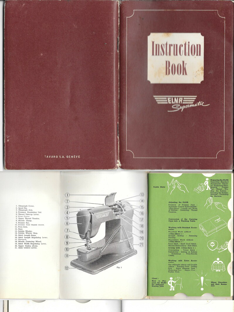 Elna 2 Supermatic Instruction Manual | PDF