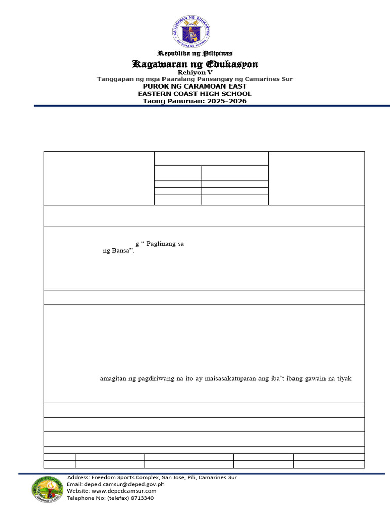 Panukalang Proyekto para sa BNW 2025 | PDF