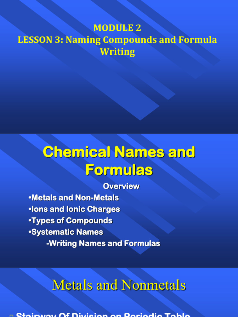 Naming and Writing Chemical Compounds | PDF | Ion | Chemical Compounds