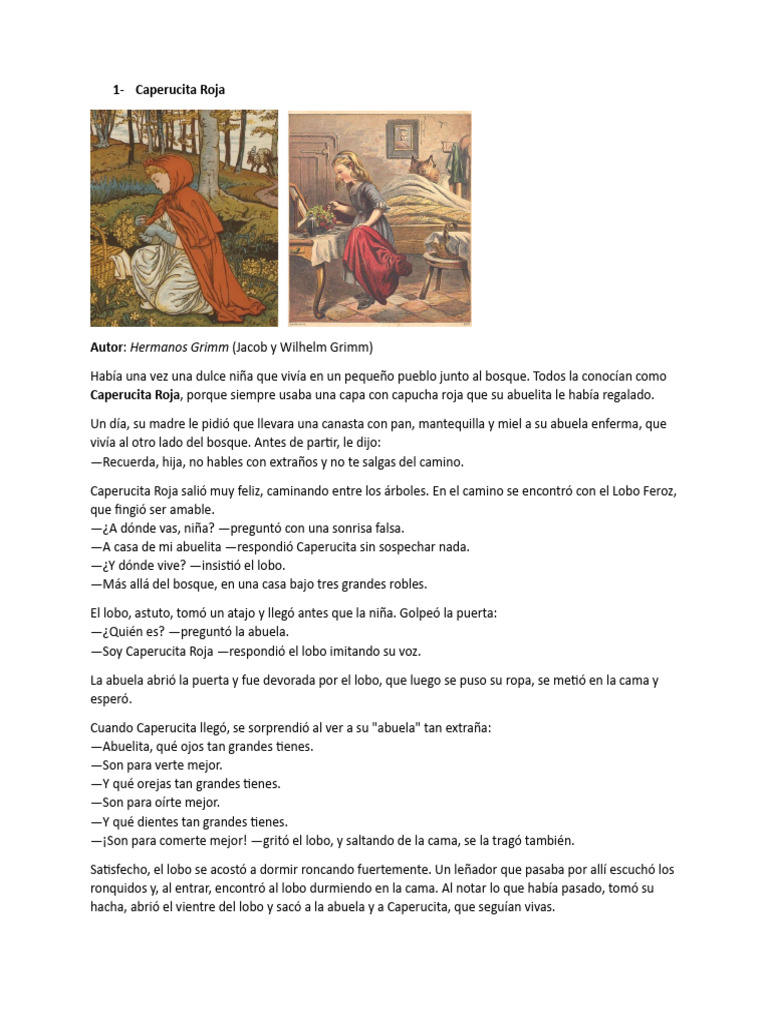 Cuentos Clásicos: Lecciones de Vida | PDF | Caperucita Roja | Folklore