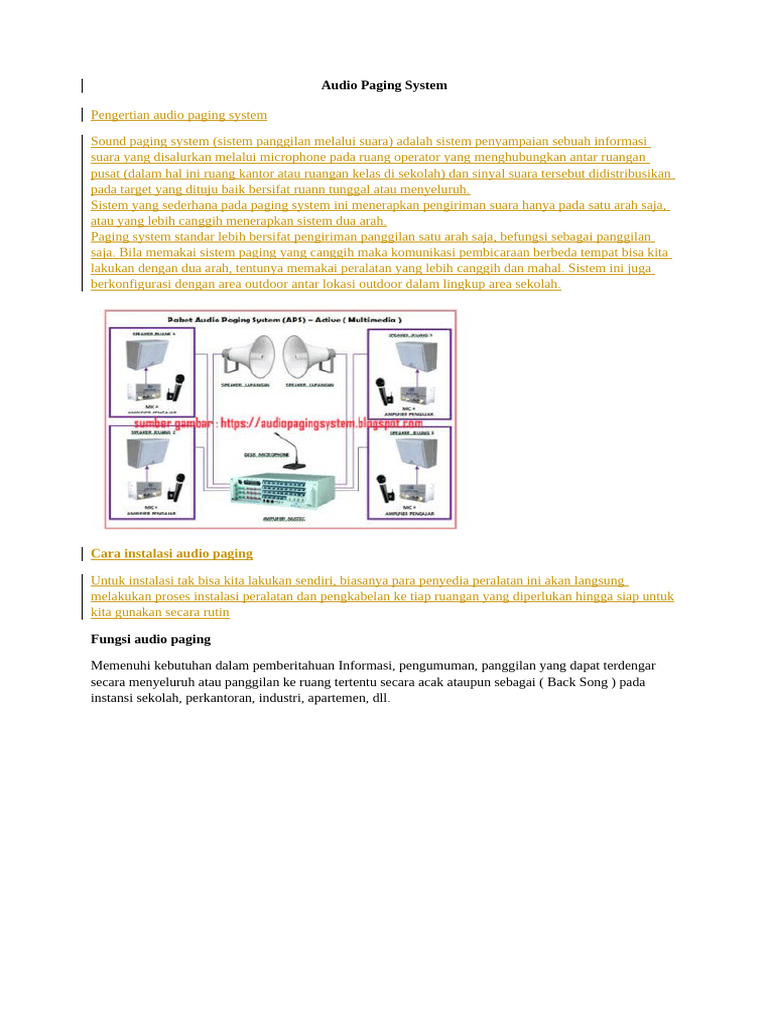 Audio Paging System Untuk Instansi Dan Sekolah Murah | PDF