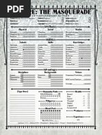 VTM 20th Anniversary Character Sheet | PDF | Role Playing Games | Leisure