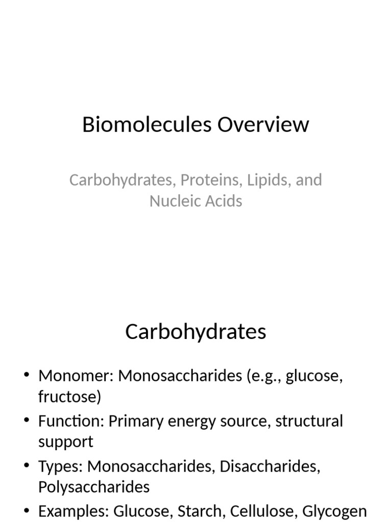 Biomolecules Presentation | PDF