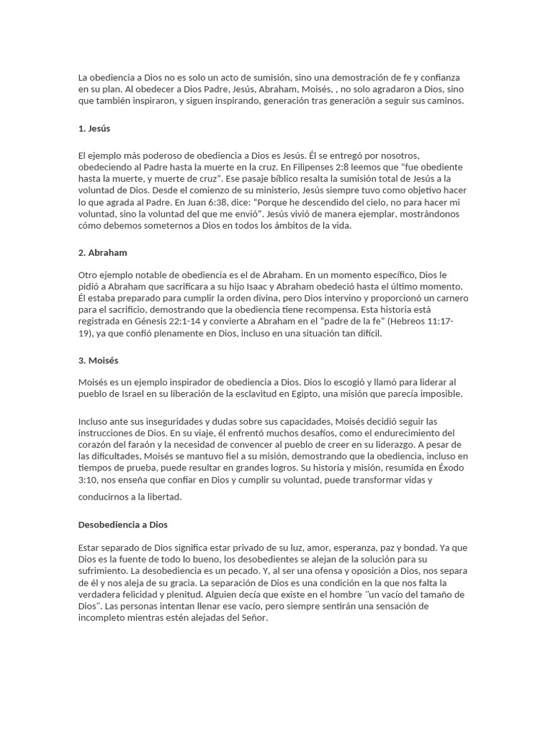 La Obediencia a Dios No Es Solo Un Acto de Sumisión | PDF | Abrahán | Jesús