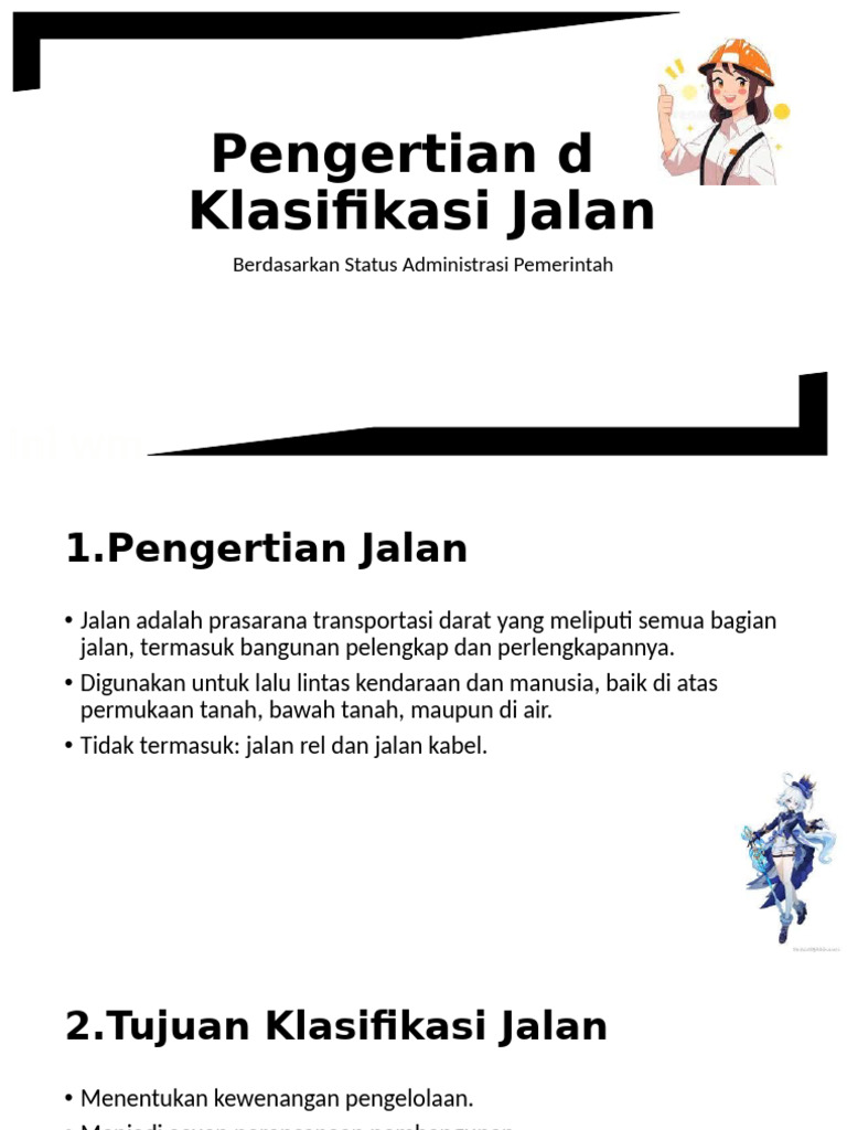 Pengertian Dan Klasifikasi Jalan | PDF