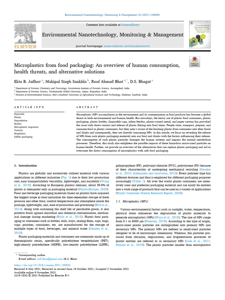 Microplastics in Food Packaging Risks | PDF | Plastic | Biodegradation