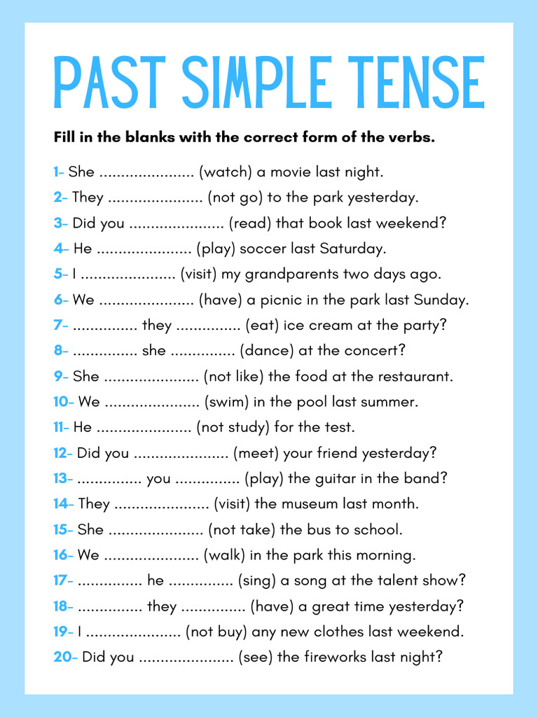 Past Simple Tense 1 | PDF