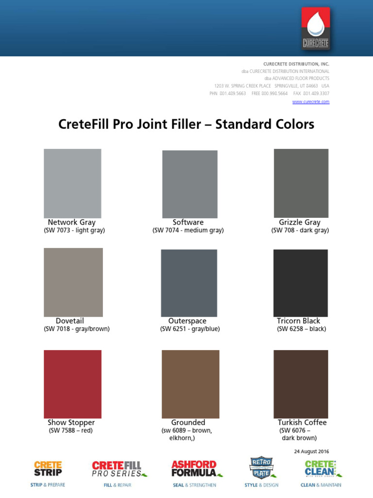 CreteFill NEW Standard Colors | PDF